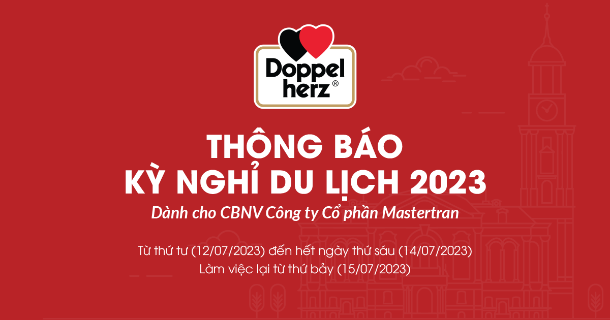 DOPPELHERZ THÔNG BÁO KỲ NGHỈ DU LỊCH 2023 - Doppelherz